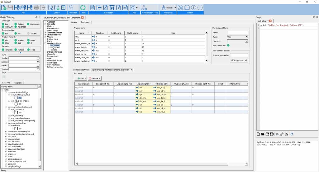 Kactus2 3.10.0 release | System-on-Chip Research Group | Tampere Universities